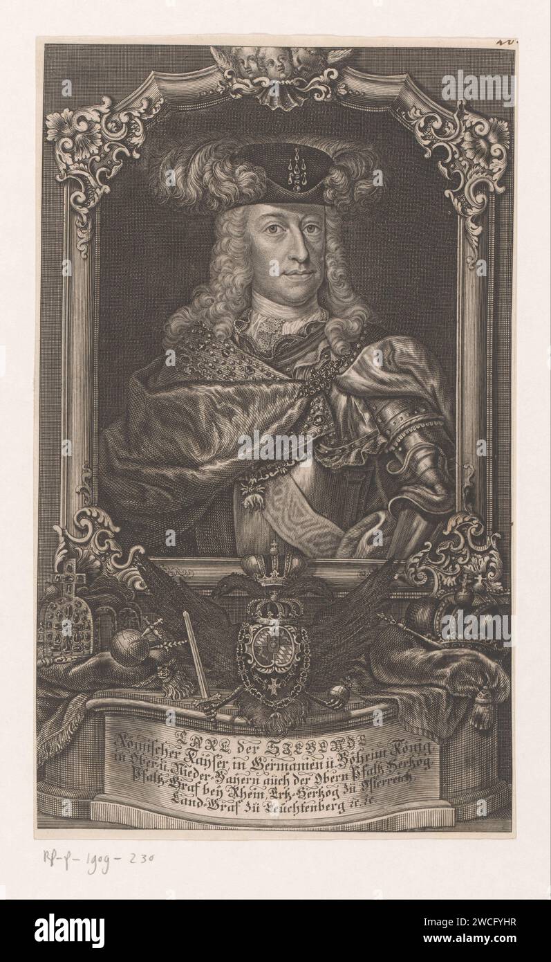 Portrait of Karel VII Albrecht, Roman Keizer, C.H. Müller, 1717 - 1799 ...