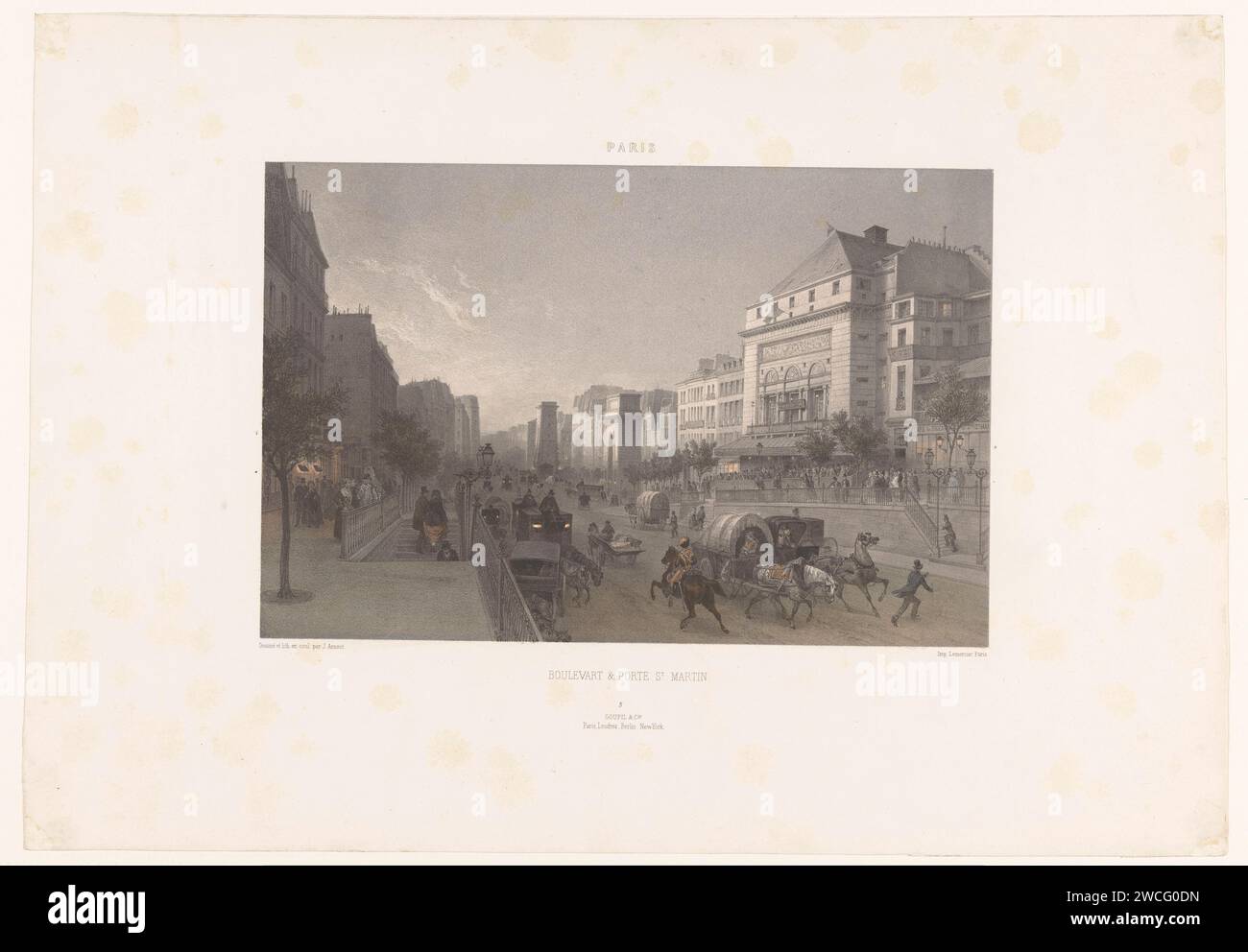 View of the Boulevard Saint-Martin and the Porte Saint-Martin, Louis ...