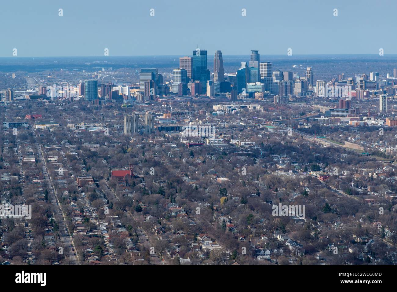 Minneapolis, Minnesota. Aerial view of Minneapolis skyline and ...