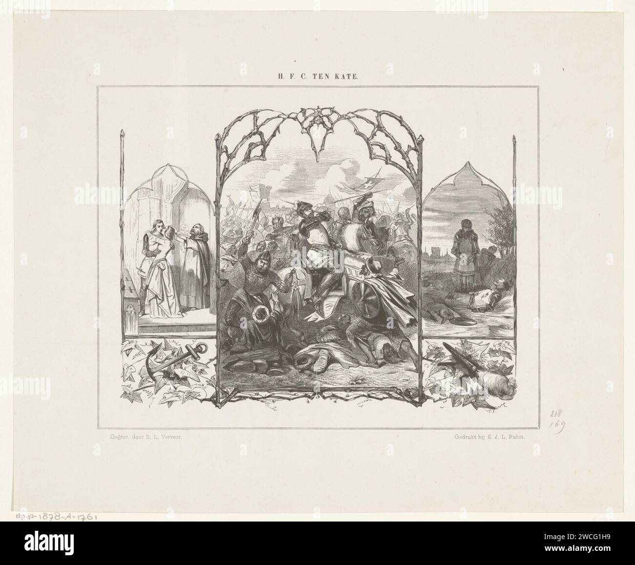 Triptych with scenes from the Crusades, Elchanon Verveer, After Herman ...