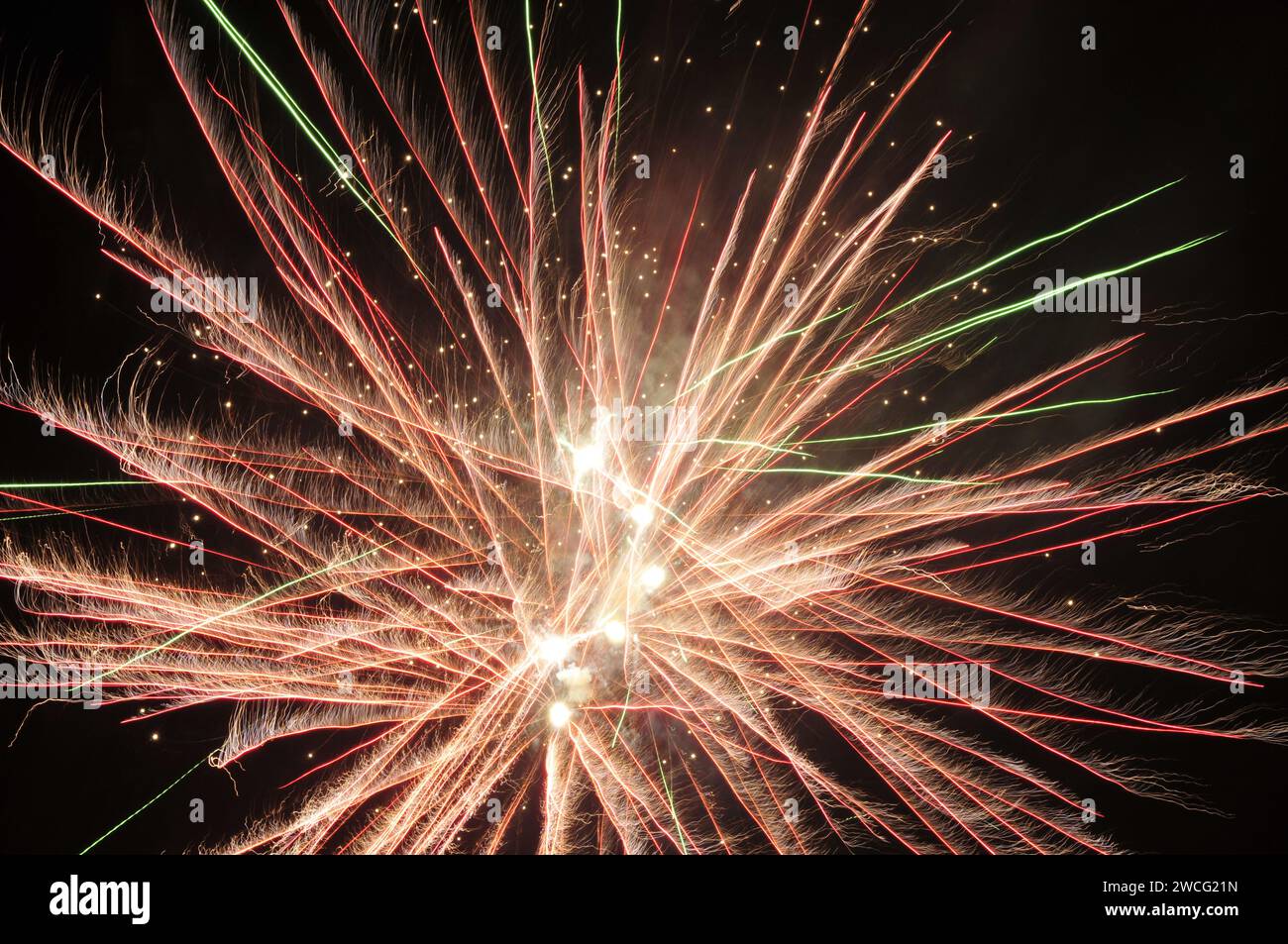 Colorful fireworks in the night sky Stock Photo - Alamy