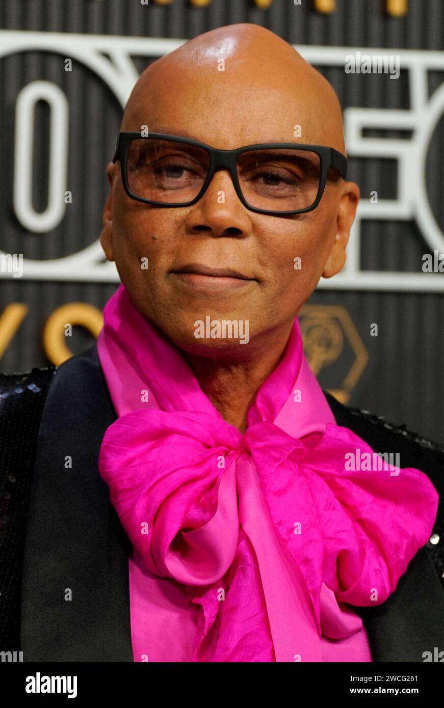 RuPaul poses for a Red Carpet portrait at the 75th Emmy Awards on ...