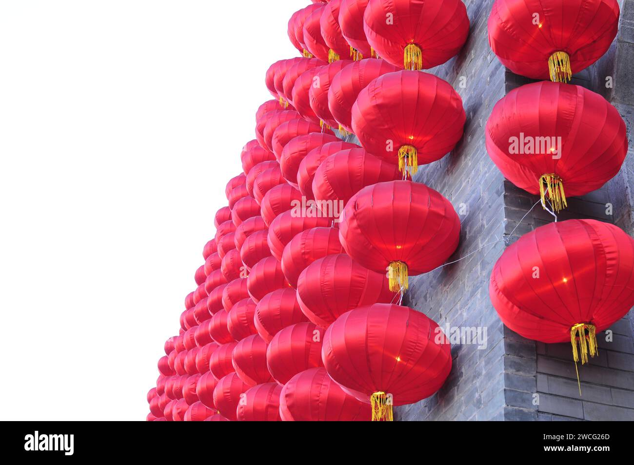 Hang the red lanterns Stock Photo - Alamy