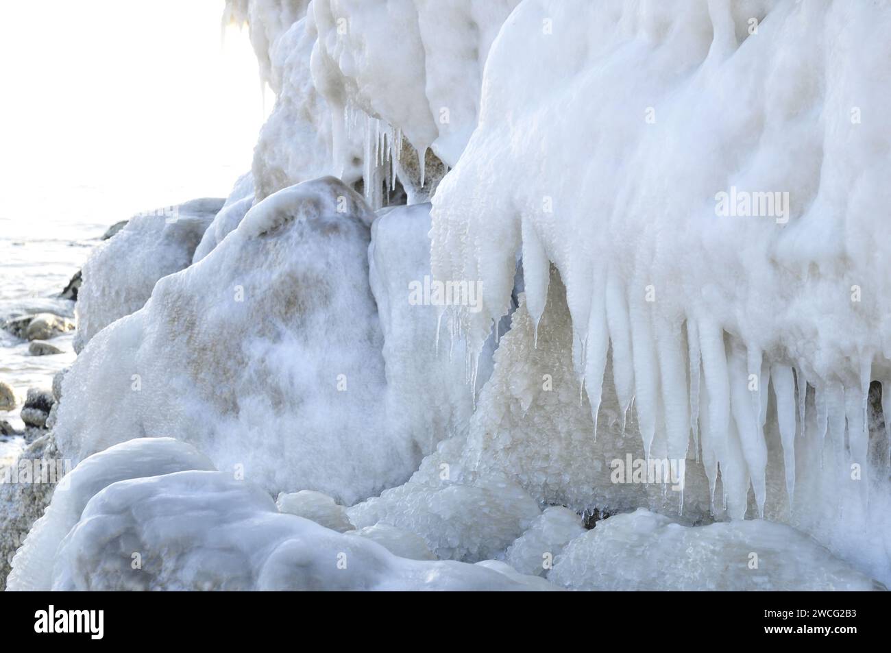 The sea ice and rock Stock Photo - Alamy