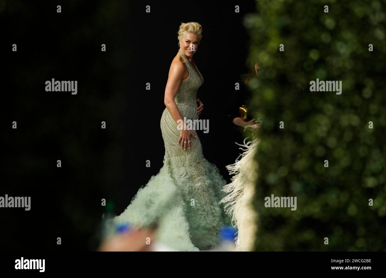 Hannah Waddingham poses for a Red Carpet portrait at the 75th Emmy ...