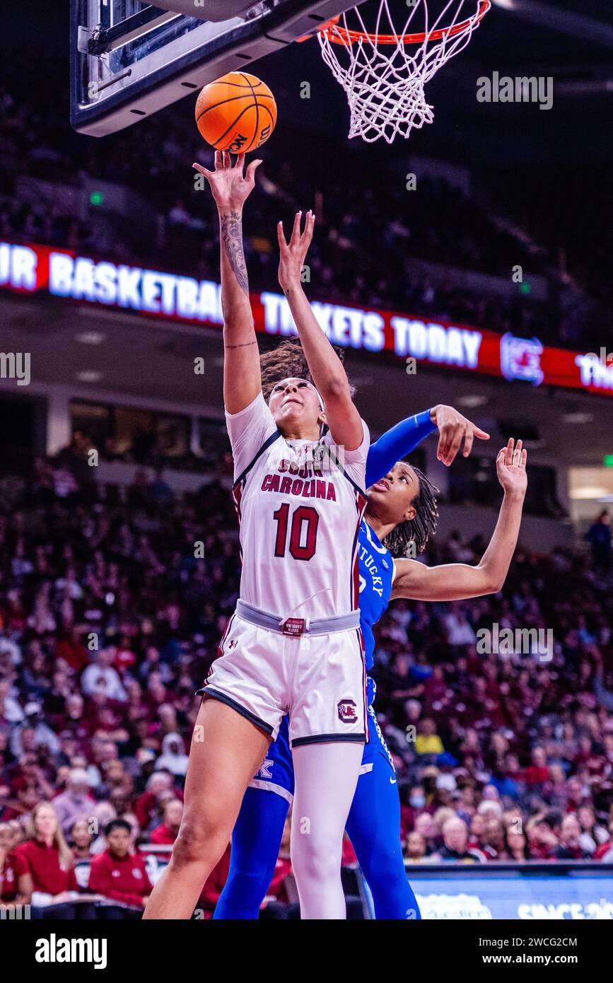 Columbia, SC, USA. 15th Jan, 2024. South Carolina Gamecocks center ...