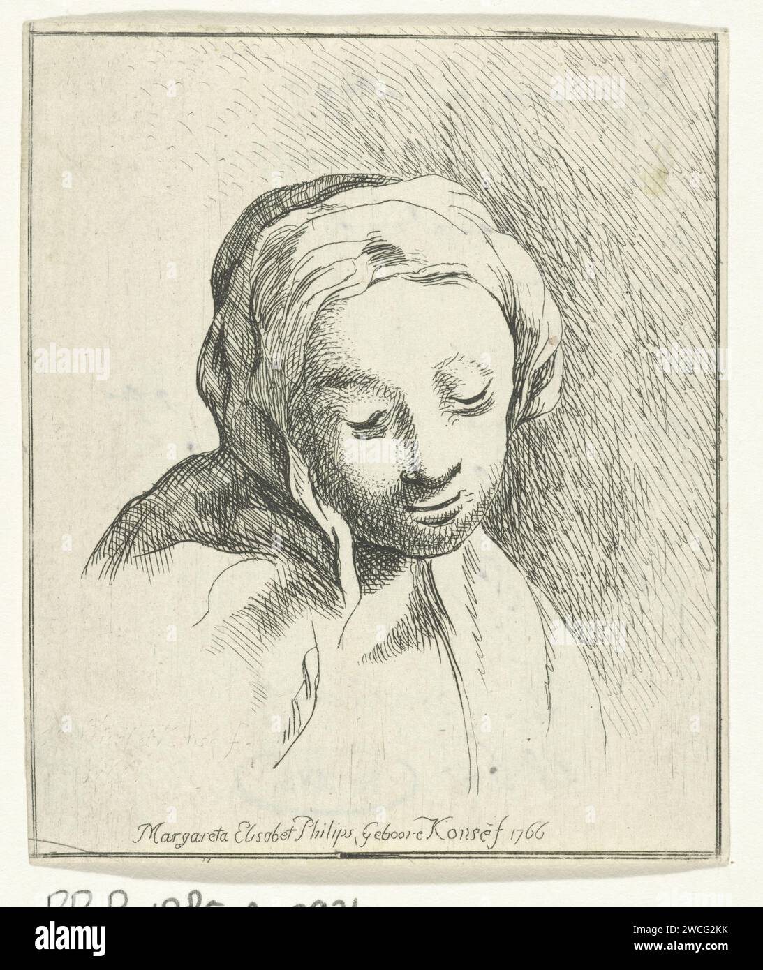 Bust of a woman, with headscarf, Margaretha Elisabeth Philips-Konsé ...