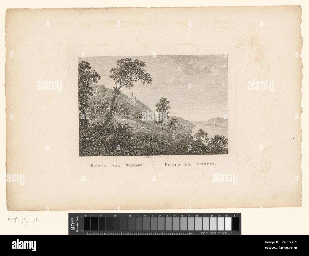View of the ruins of Burcht Sooneck, Jakob Wilhelm Christian Roux, 1822 ...