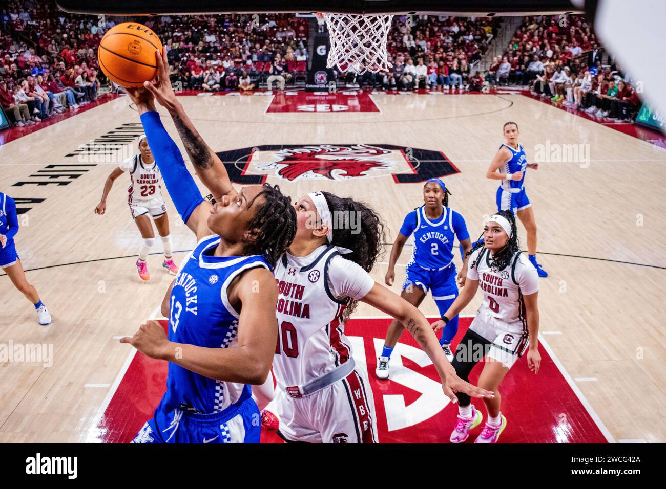 Columbia, SC, USA. 15th Jan, 2024. South Carolina Gamecocks center ...