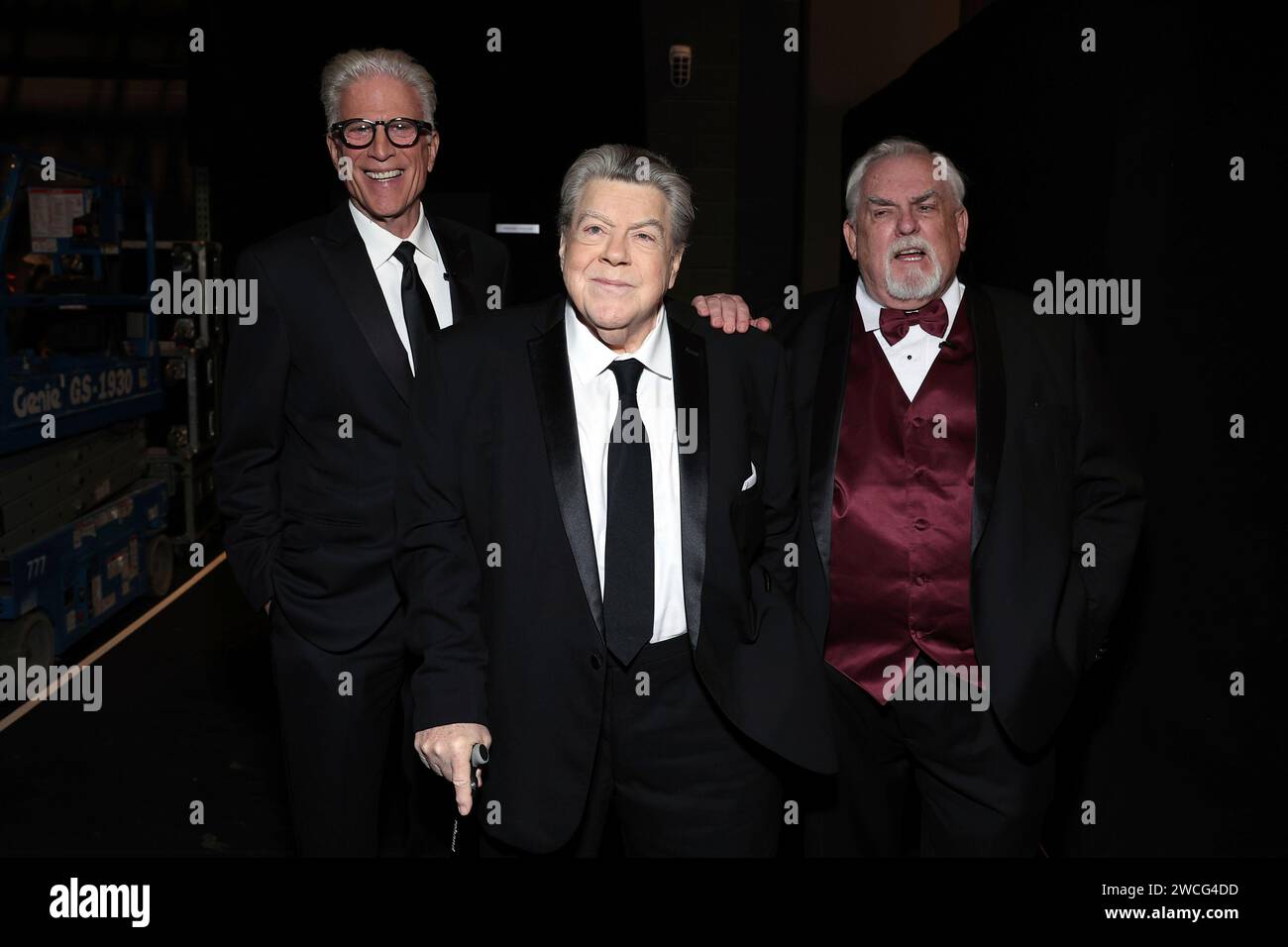 Ted Danson, left, George Wendt and John Ratzenberger backstage at the ...