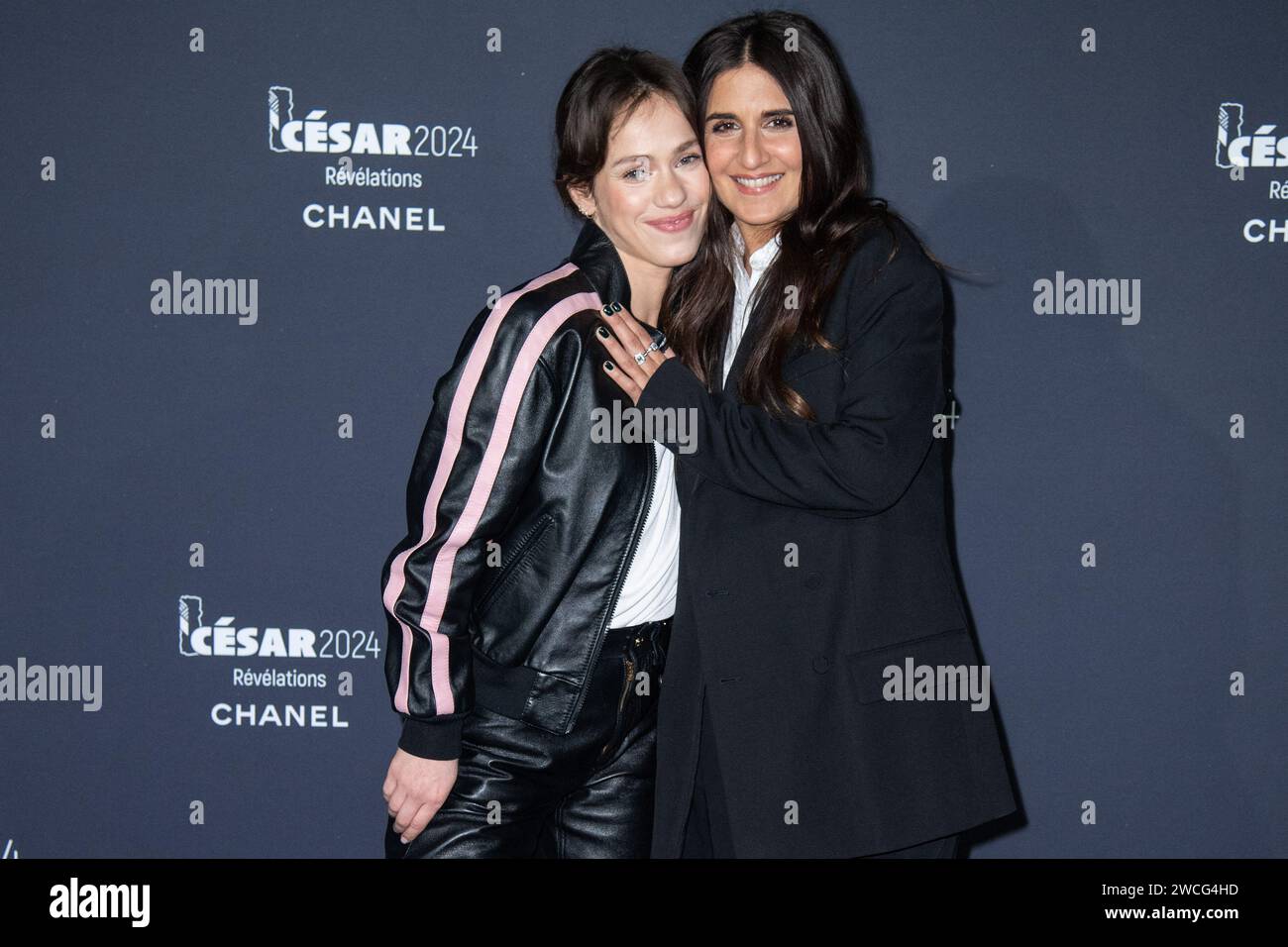 Paris, France. 15th Jan, 2024. Mathilde La Musse and Geraldine Nakache ...