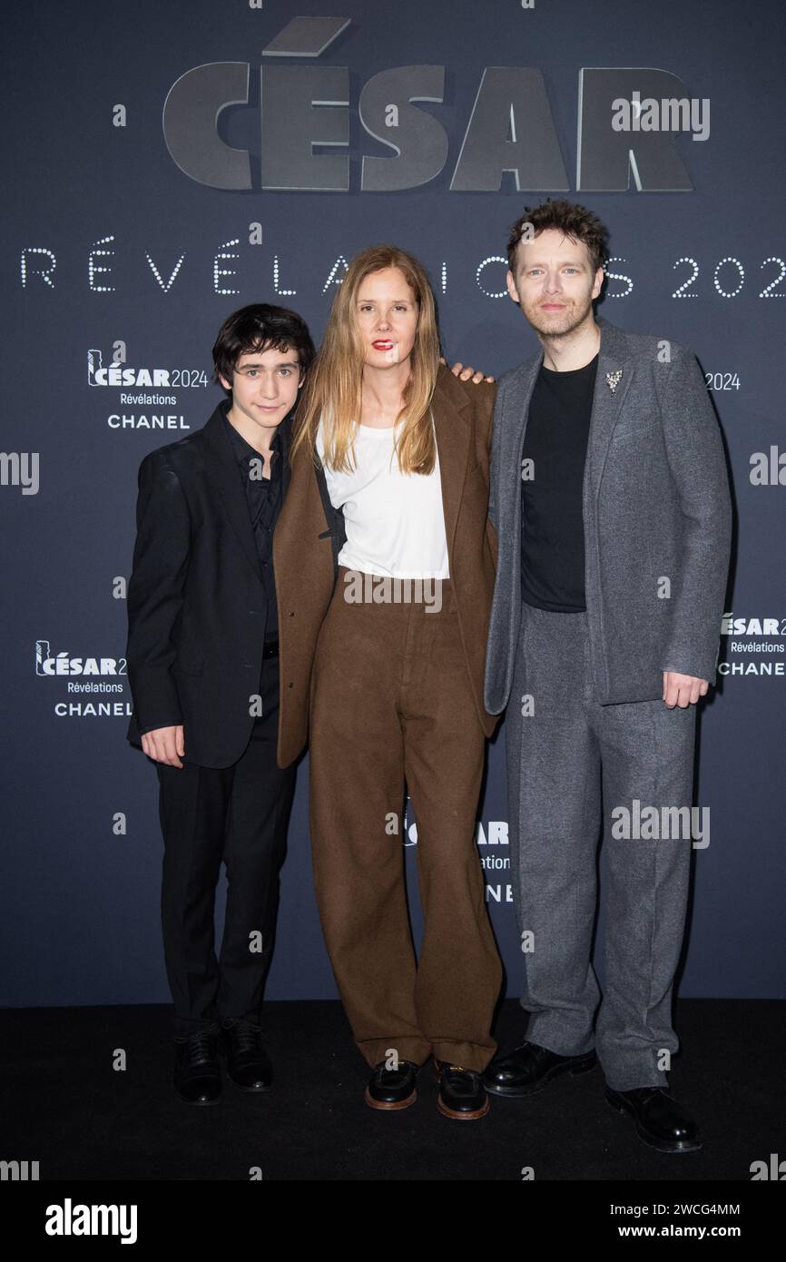 Paris, France. 15th Jan, 2024. Milo Machado-Graner, Justine Triet and ...