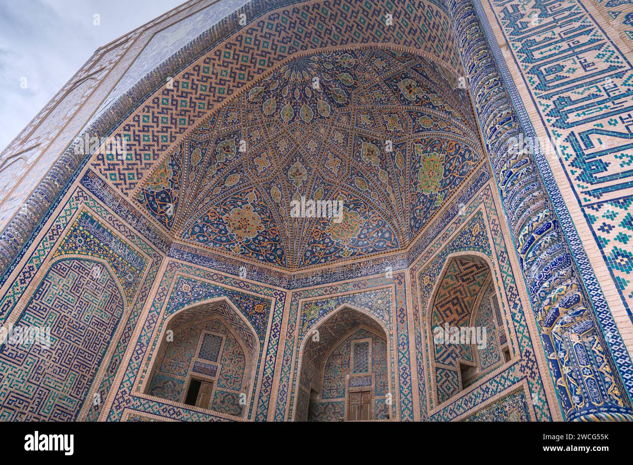 JUNE 20, 2023, SAMARKAND, UZBEKISTAN: Details of the vaulted portal or ...