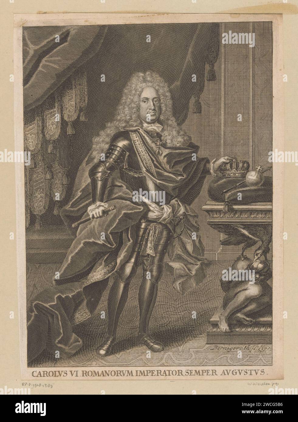 Portrait of Karel VI, ROOMS-German Emperor, Martin Berbigeroth, 1711 ...