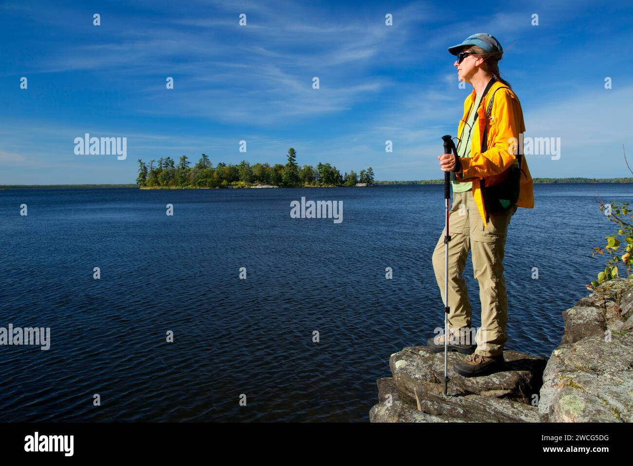 Hiker by Kabetogama Lake, Woodenfrog State Forest Campground ...