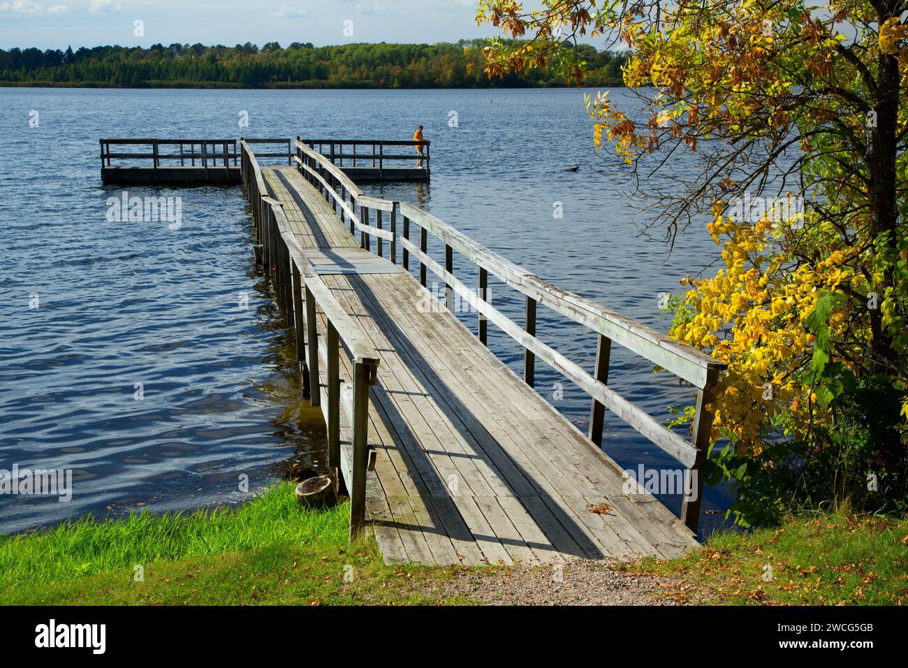 Dock on Pelican Lake, Orr Roadside Parking Area, Orr, Minnesota Stock ...