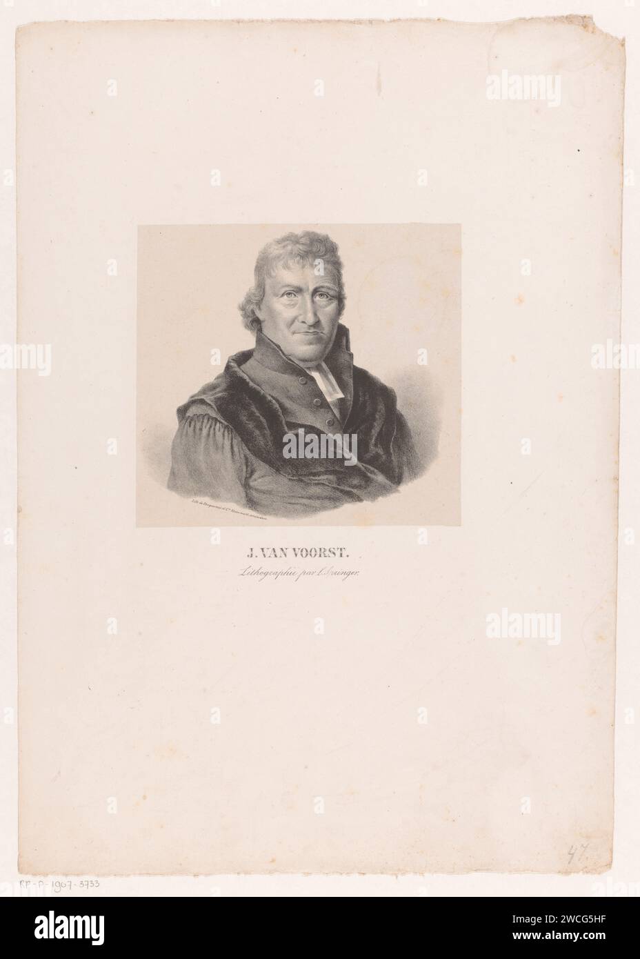 Portrait of Johannes van Voorst, Leendert Springer (I), 1827 - 1853 print print maker ...