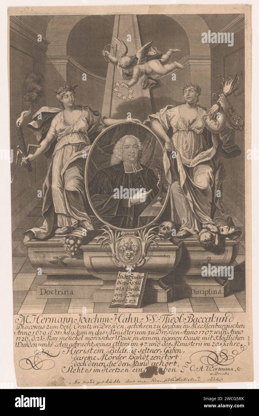 PortraT van Hermann Joachim Hahn, Christian Albrecht Wortmann, 1726 ...