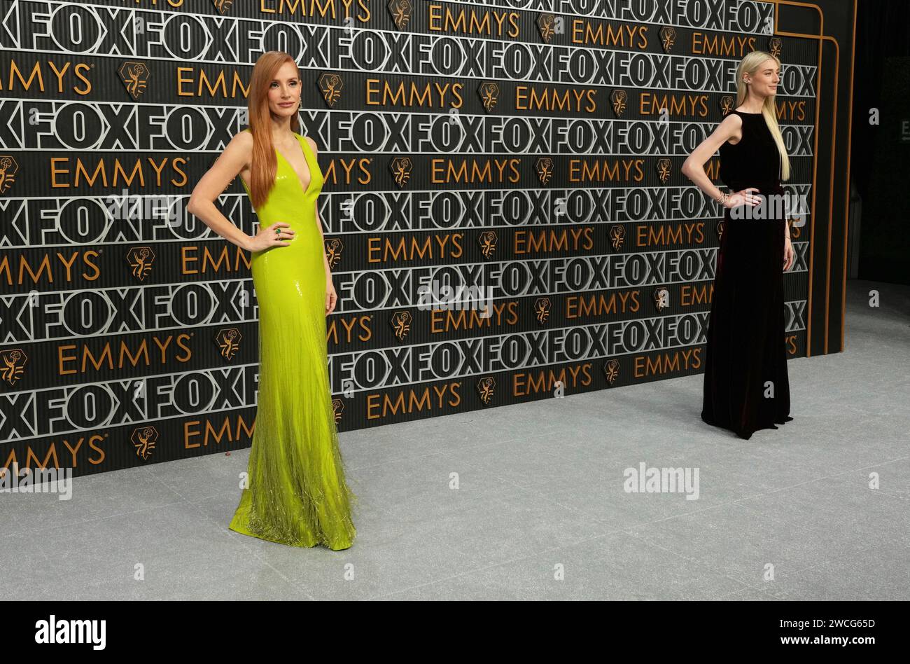 Jessica Chastain and Elizabeth Debicki pose for a Red Carpet portrait ...