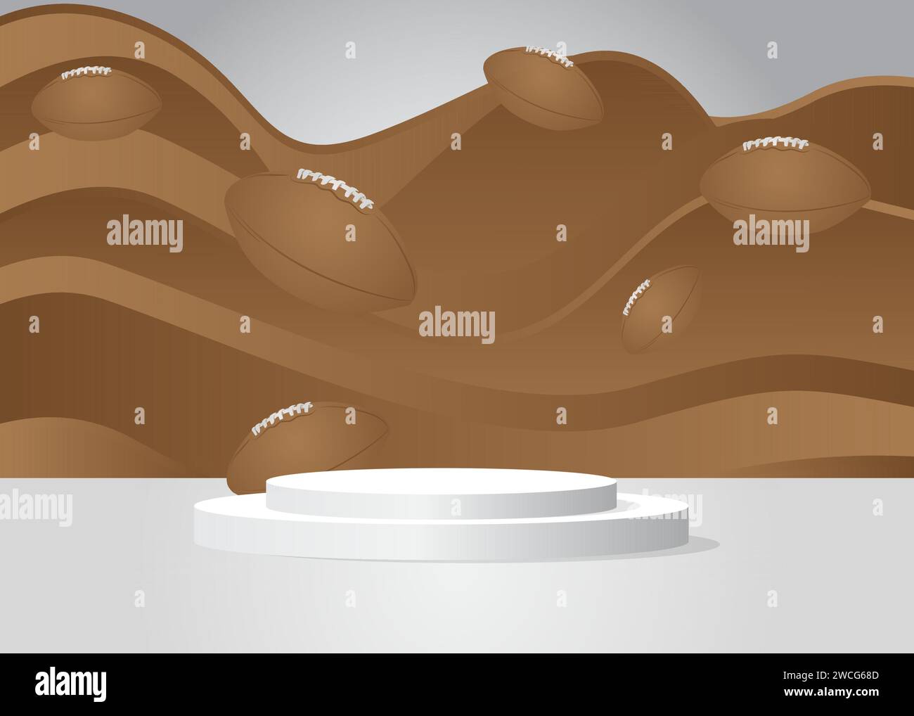 Mockup product display with American Football Ball. Vector cylinder ...