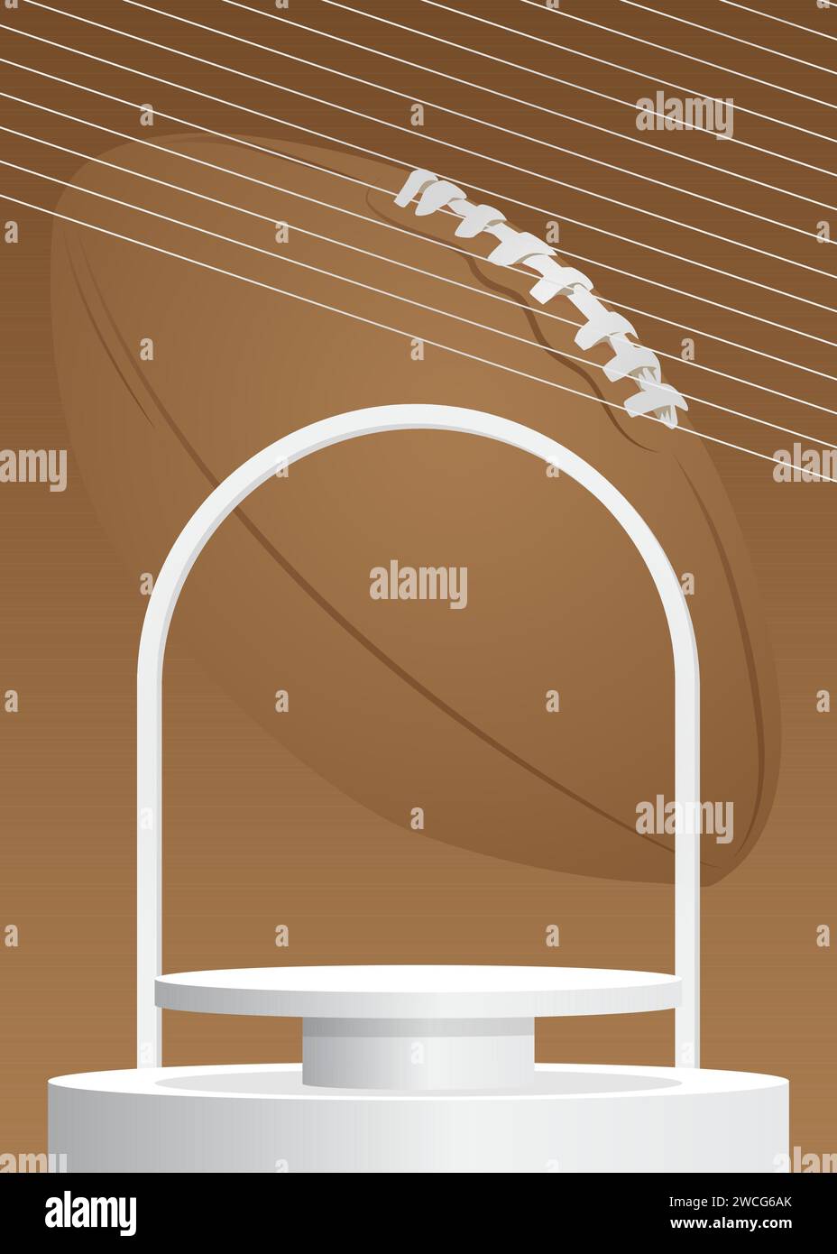 Mockup product display with American Football Ball. Vector cylinder ...