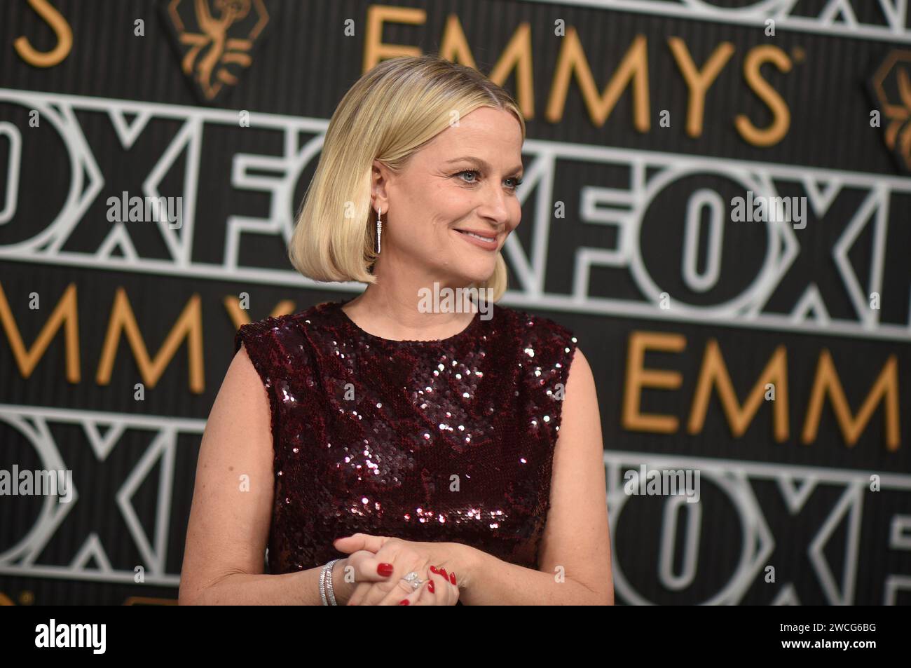 Amy Poehler arrives at the 75th Primetime Emmy Awards on Monday, Jan ...