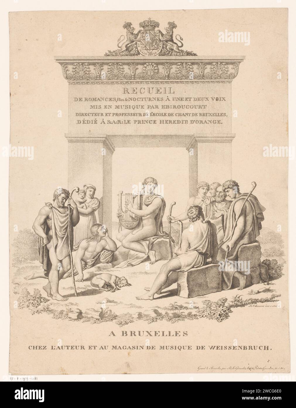 Musicing Apollo in the midst of Herders, Abraham Louis Girardet, After ...