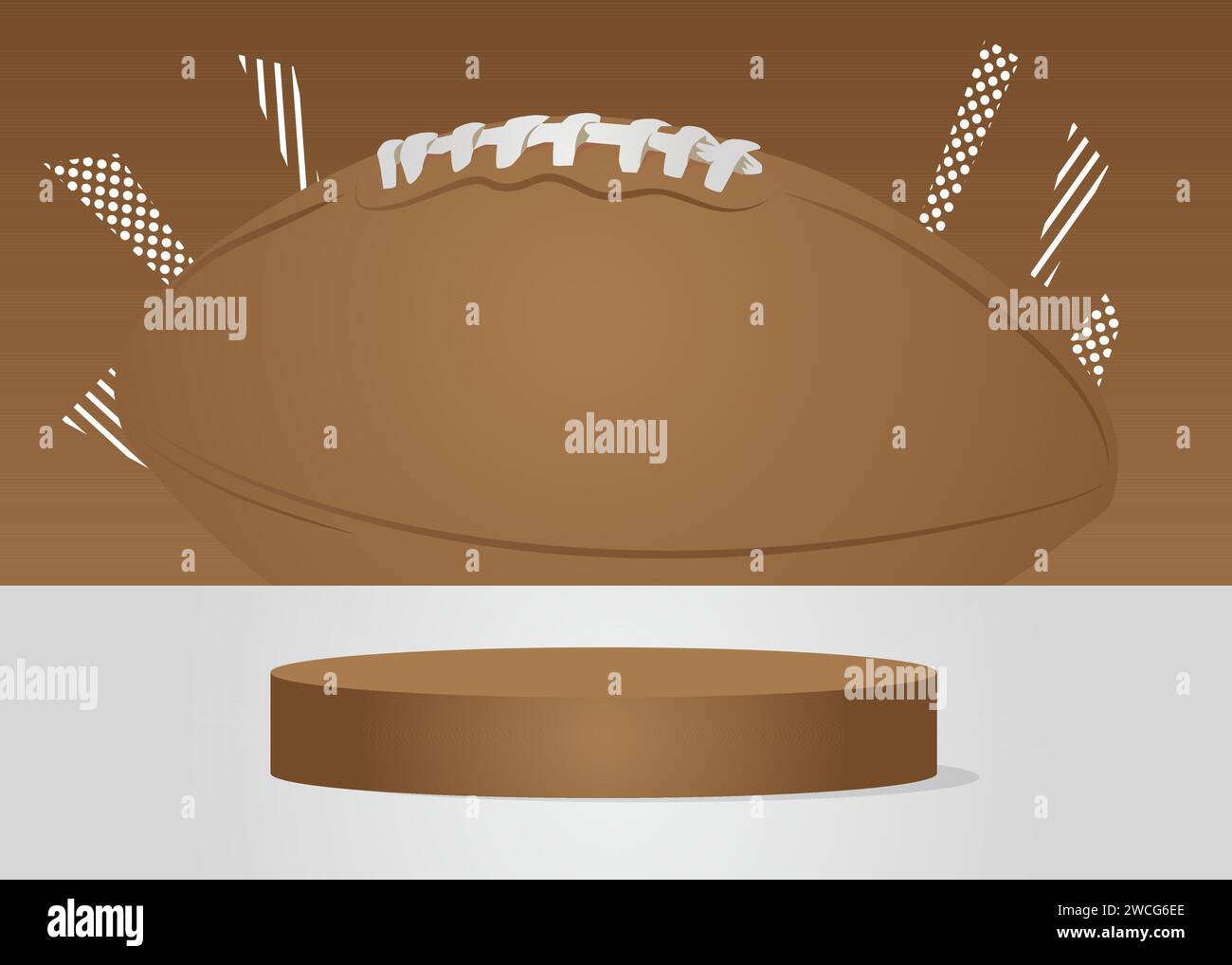 Mockup product display with American Football Ball. Vector cylinder ...