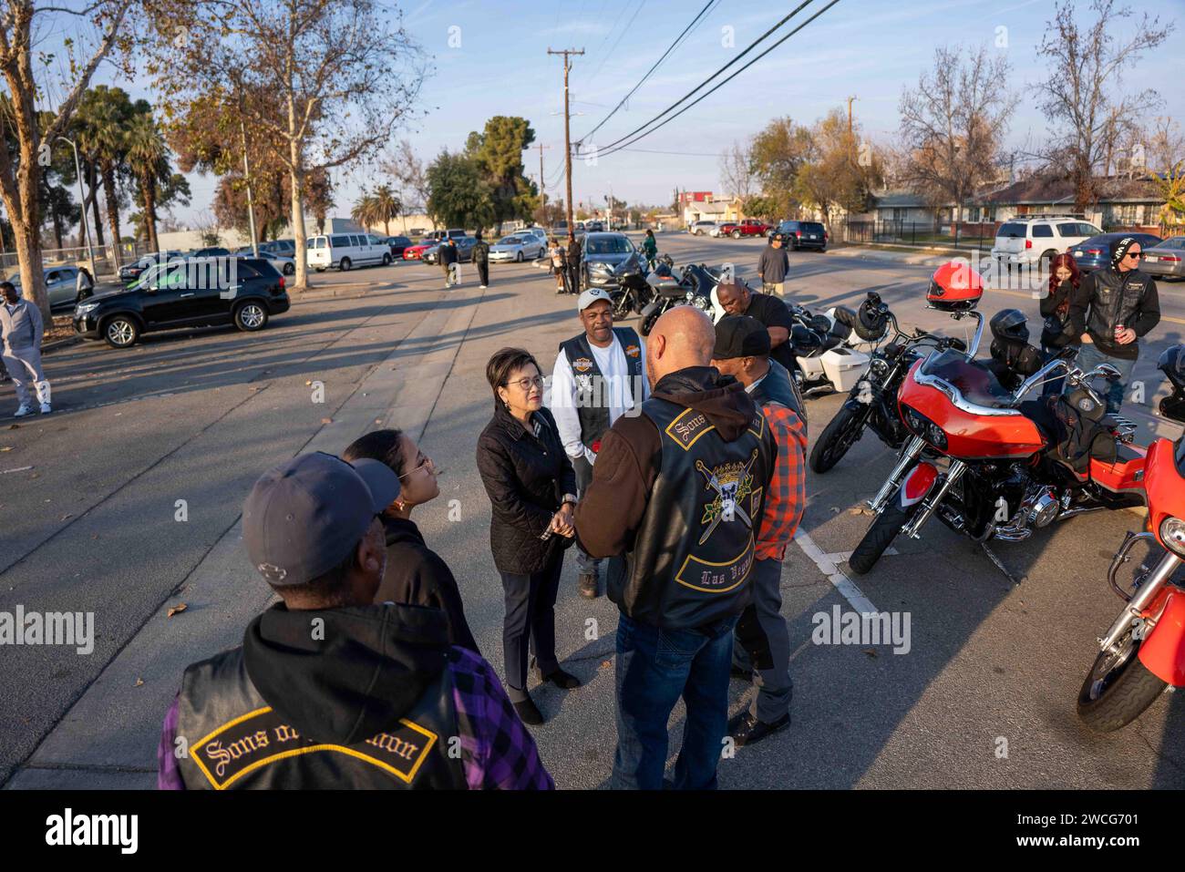 Bakersfield, California, USA. 15th Jan, 2024. Mayor Karen Goh greets ...