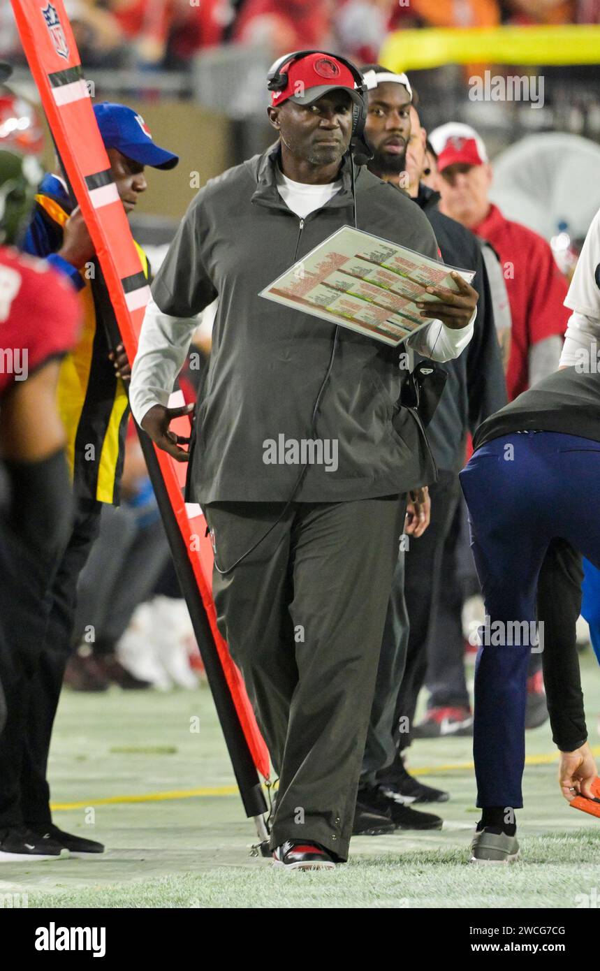 Tampa, United States. 15th Jan, 2024. Tampa Bay Buccaneers head coach ...