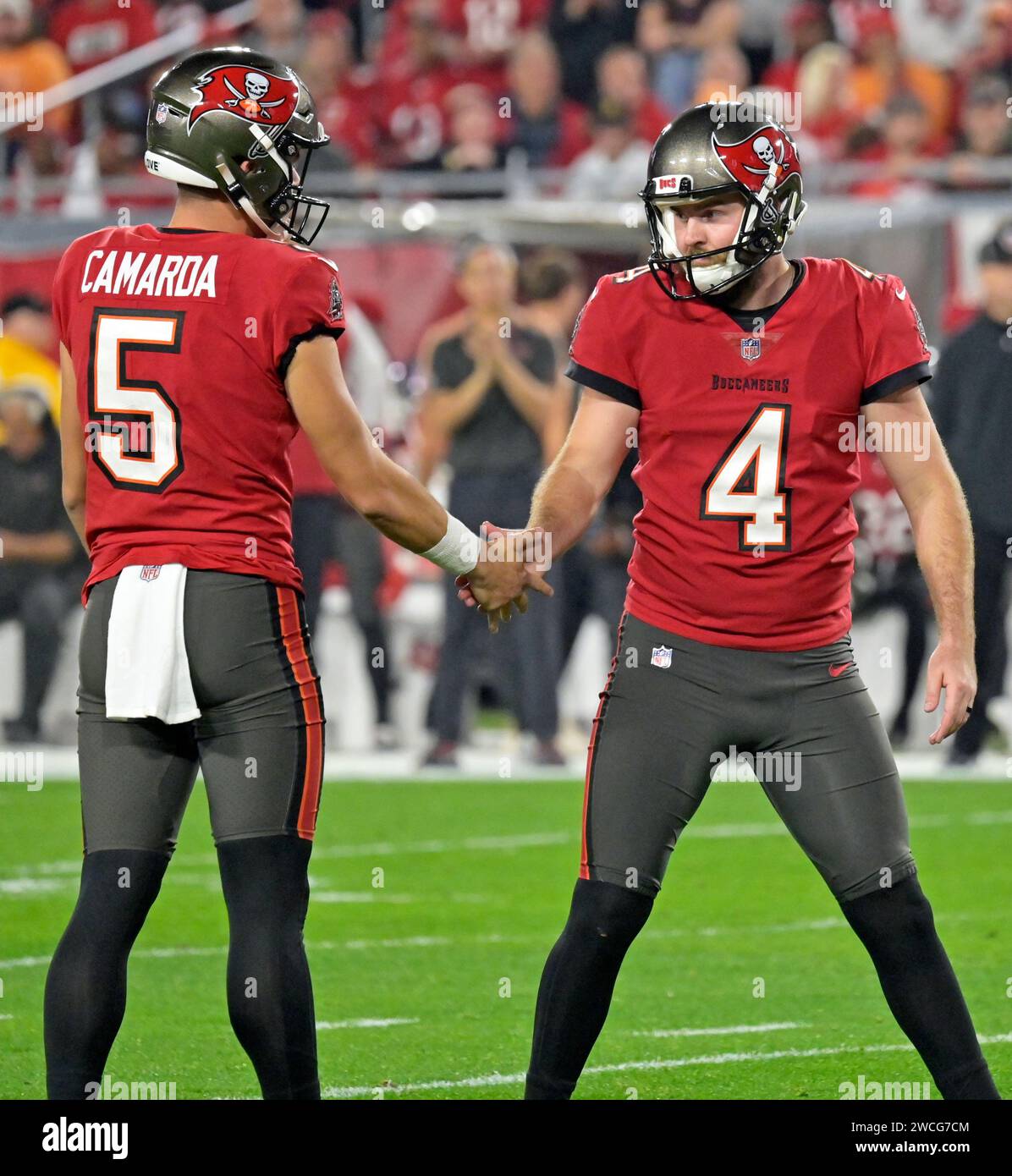 Tampa, United States. 15th Jan, 2024. Tampa Bay Buccaneers' Jake ...