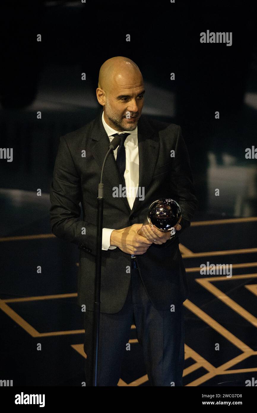 London, UK. 15th Jan, 2024. Pep Guardiola (Manchester City manager ...