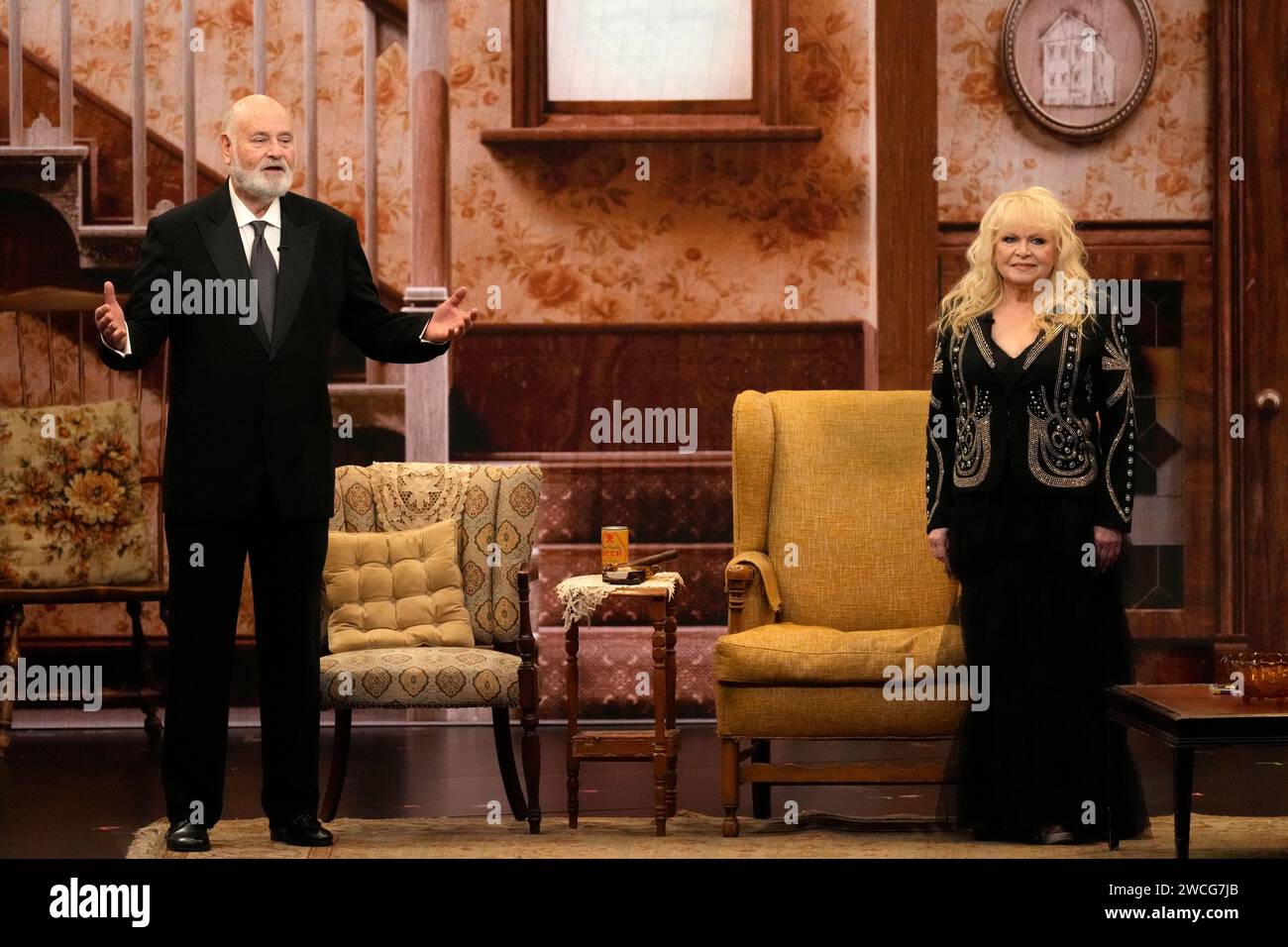Rob Reiner, left, and Sally Struthers introducing the In Memoriam ...