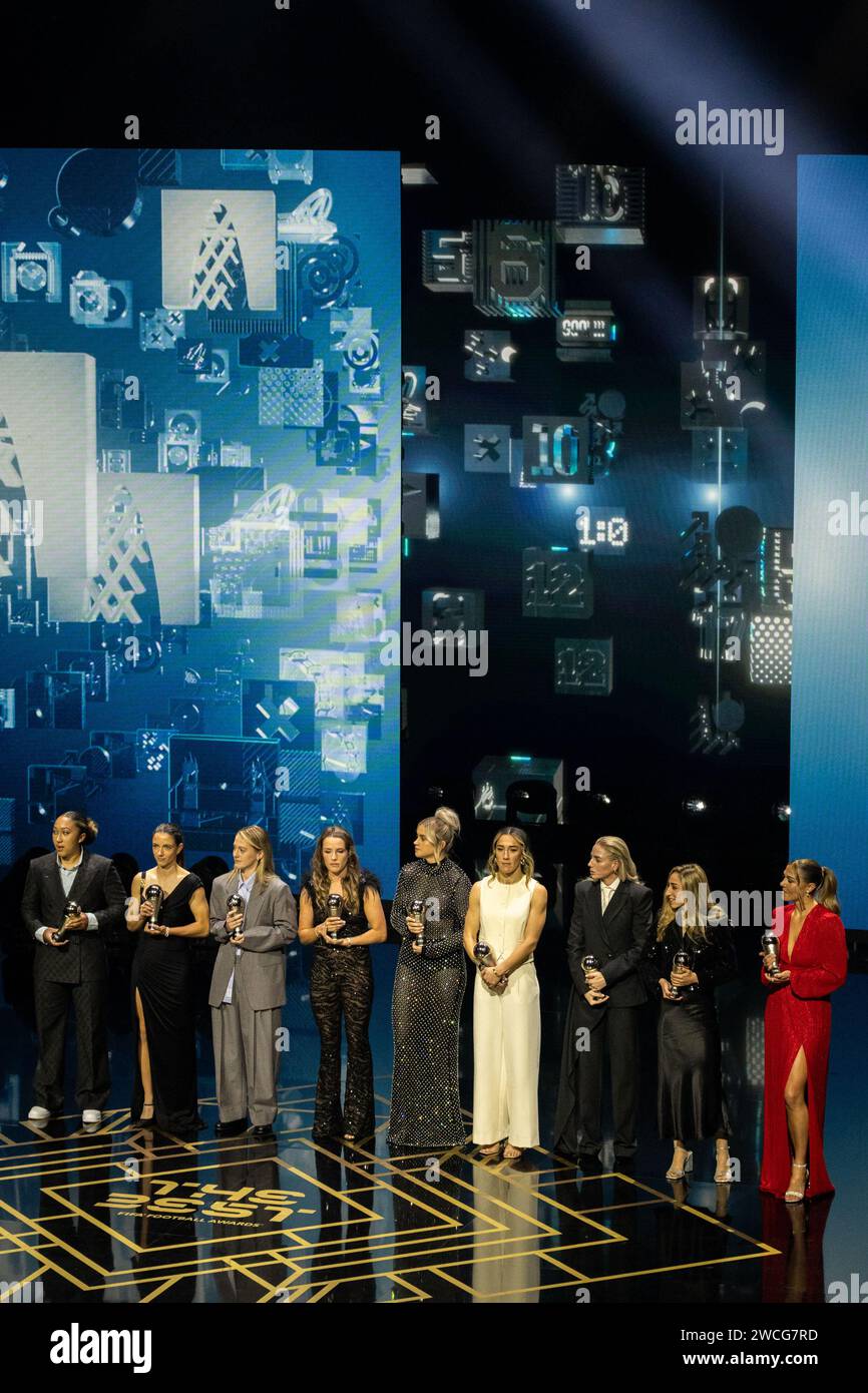 London, UK. 15th Jan, 2024. The FIFA Women's Best 11 during the FIFA ...