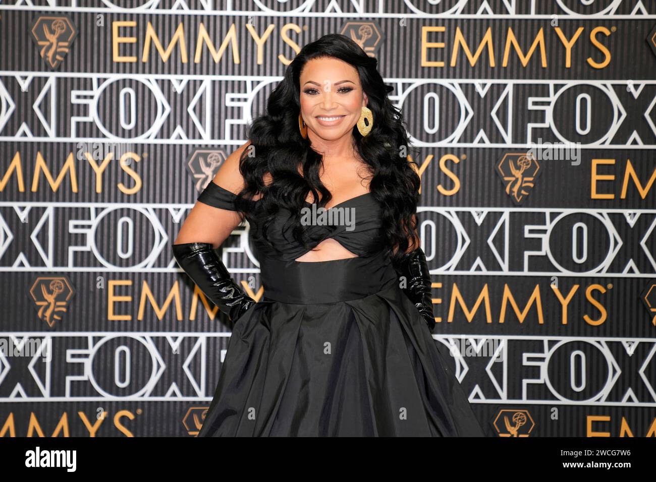 Tisha Campbell arrives at the 75th Primetime Emmy Awards on Monday, Jan ...