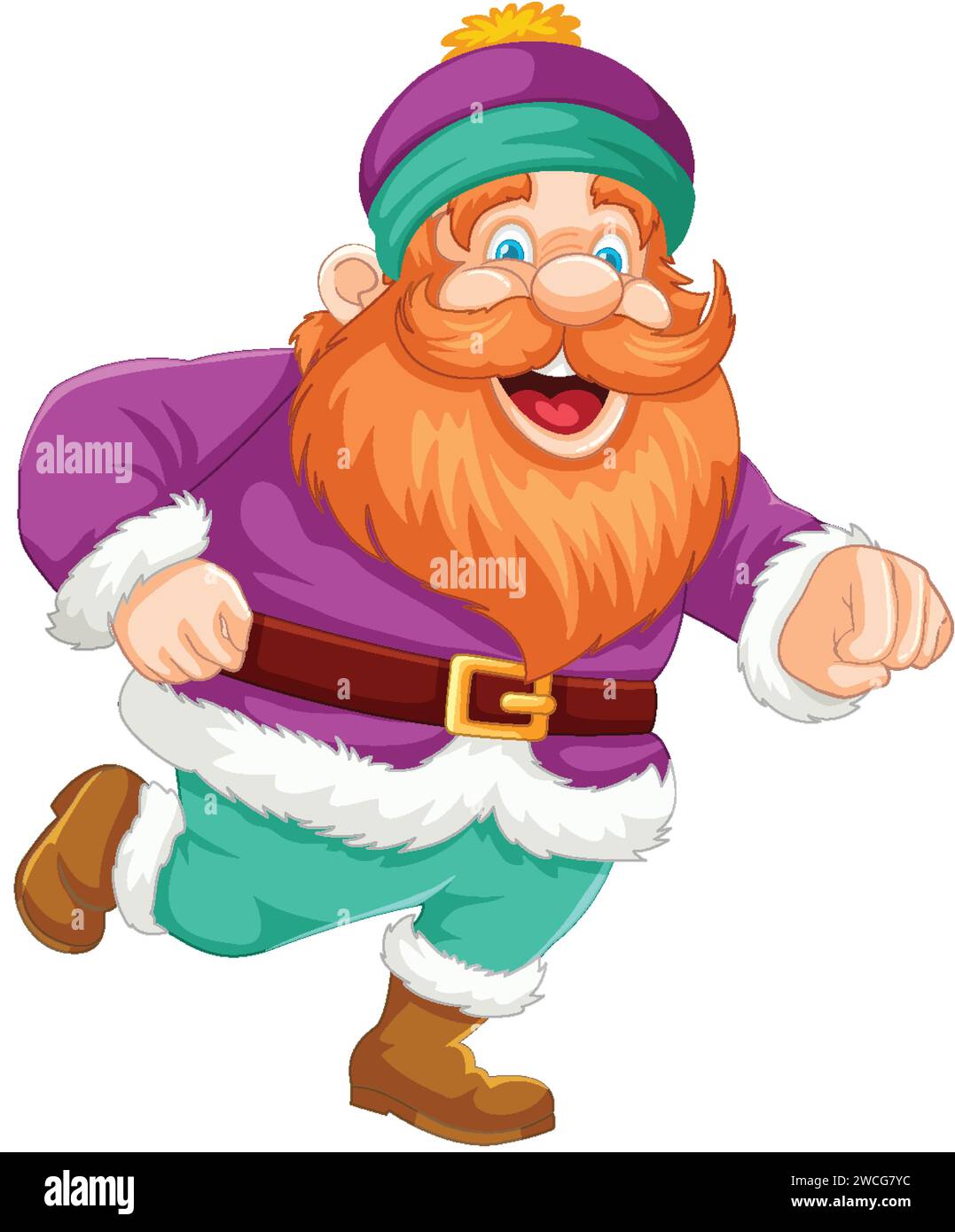 Happy bearded dwarf character running joyfully Stock Vector Image & Art ...