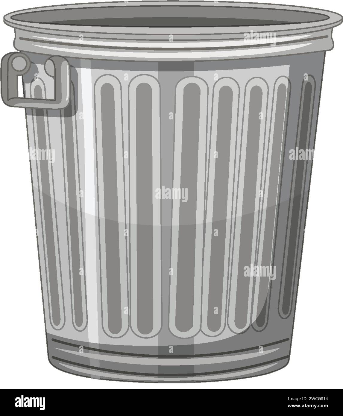 Vector illustration of a traditional metal garbage can Stock Vector ...