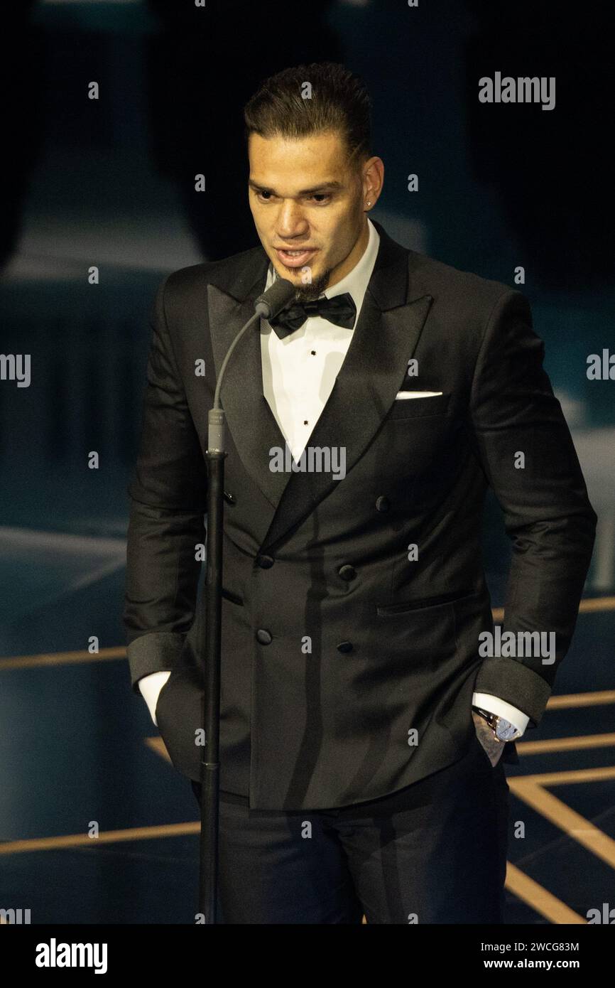 London, UK. 15th Jan, 2024. Ederson (Manchester City) wins The Best Men ...