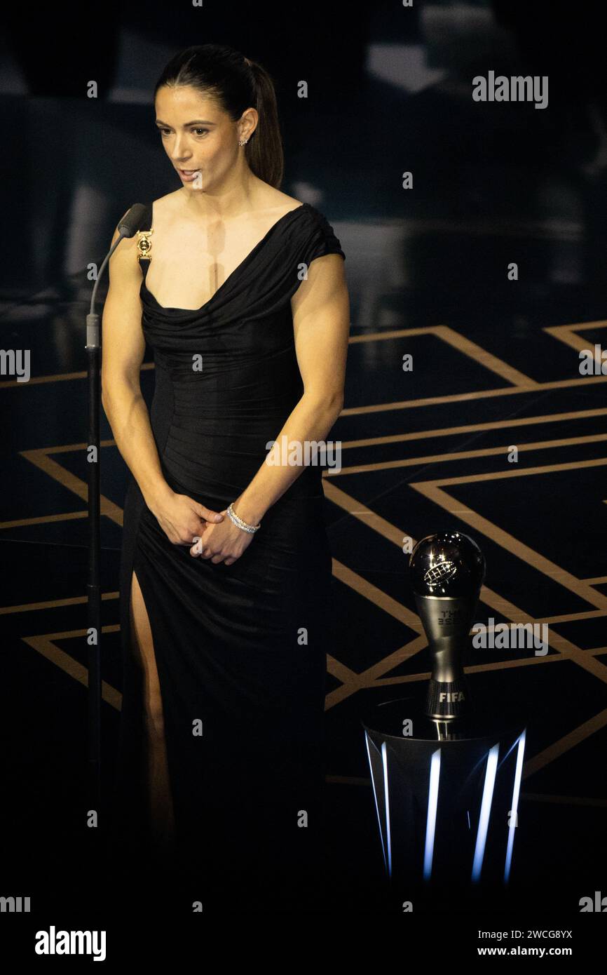 London, UK. 15th Jan, 2024. Aitana Bonmatí (Barcelona) wins The Best ...