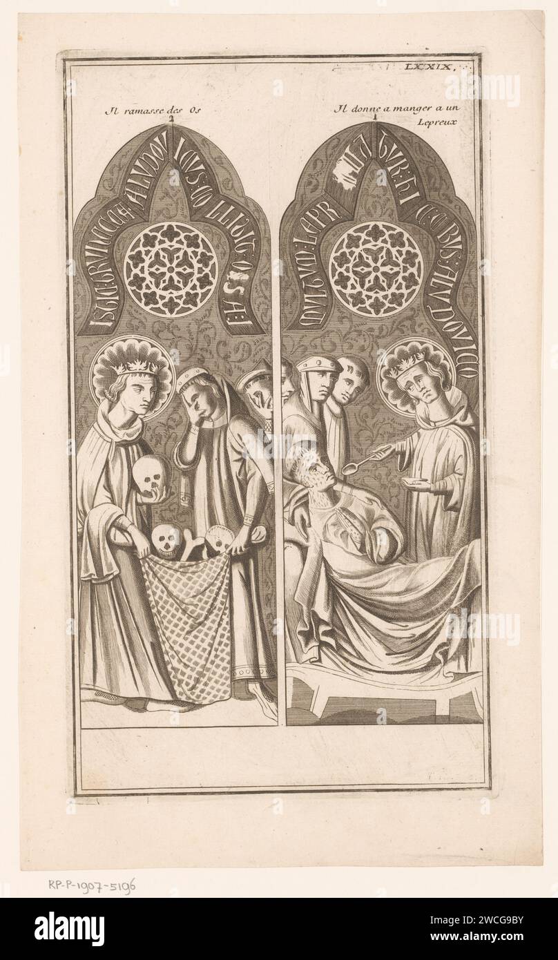 Two scenes from the life of King Louis IX, Dominique Sornique (Attributed to), 1729 - 1733 print ...