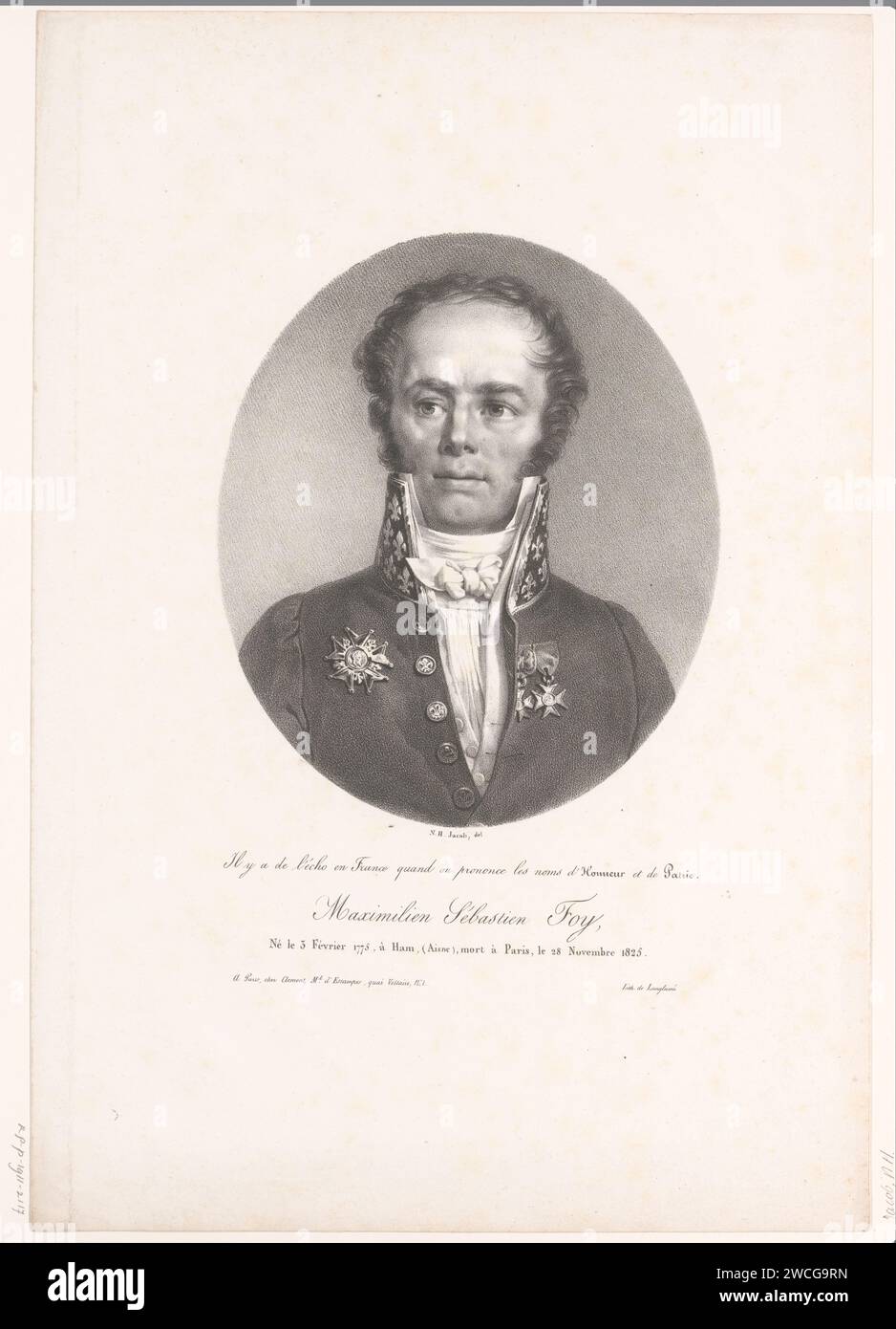 Portret van Maximilien Sébastien Foy, Nicolas Henri Jacob, 1826 - 1827 ...