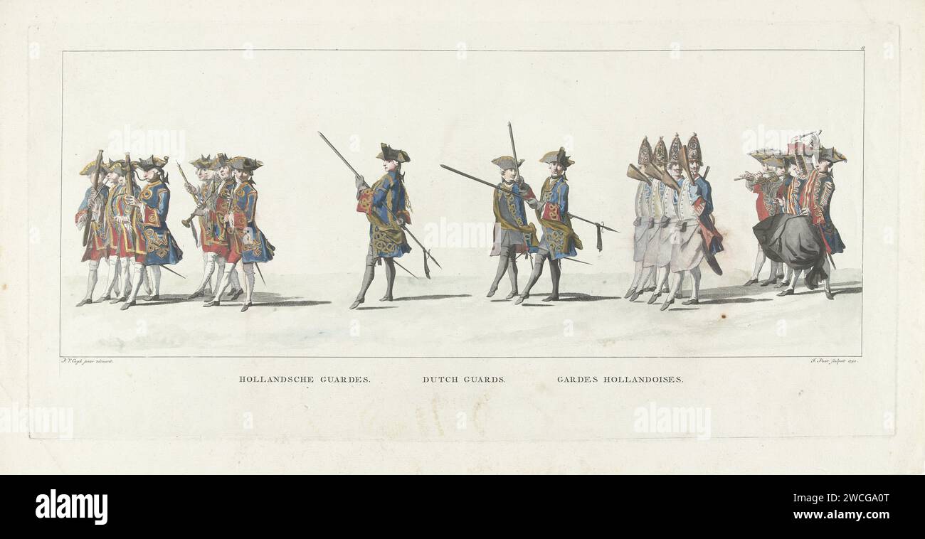 Corpse of Willem IV, 1752, plate 8, 1752 print The Dutch Garde ...