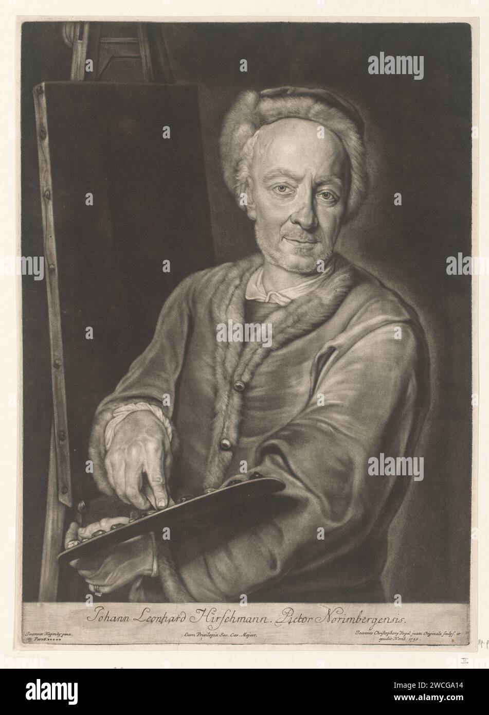 Portrait van Johann Leonhard Hirschmann, Johann Christoph Vogel, after ...