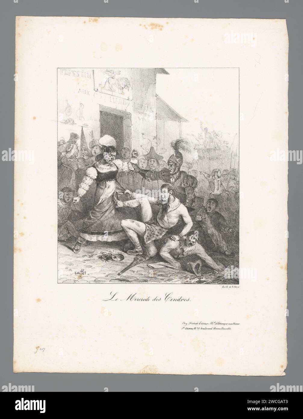Dressed people fight while a large group watches Ash Wednesday, Denis ...