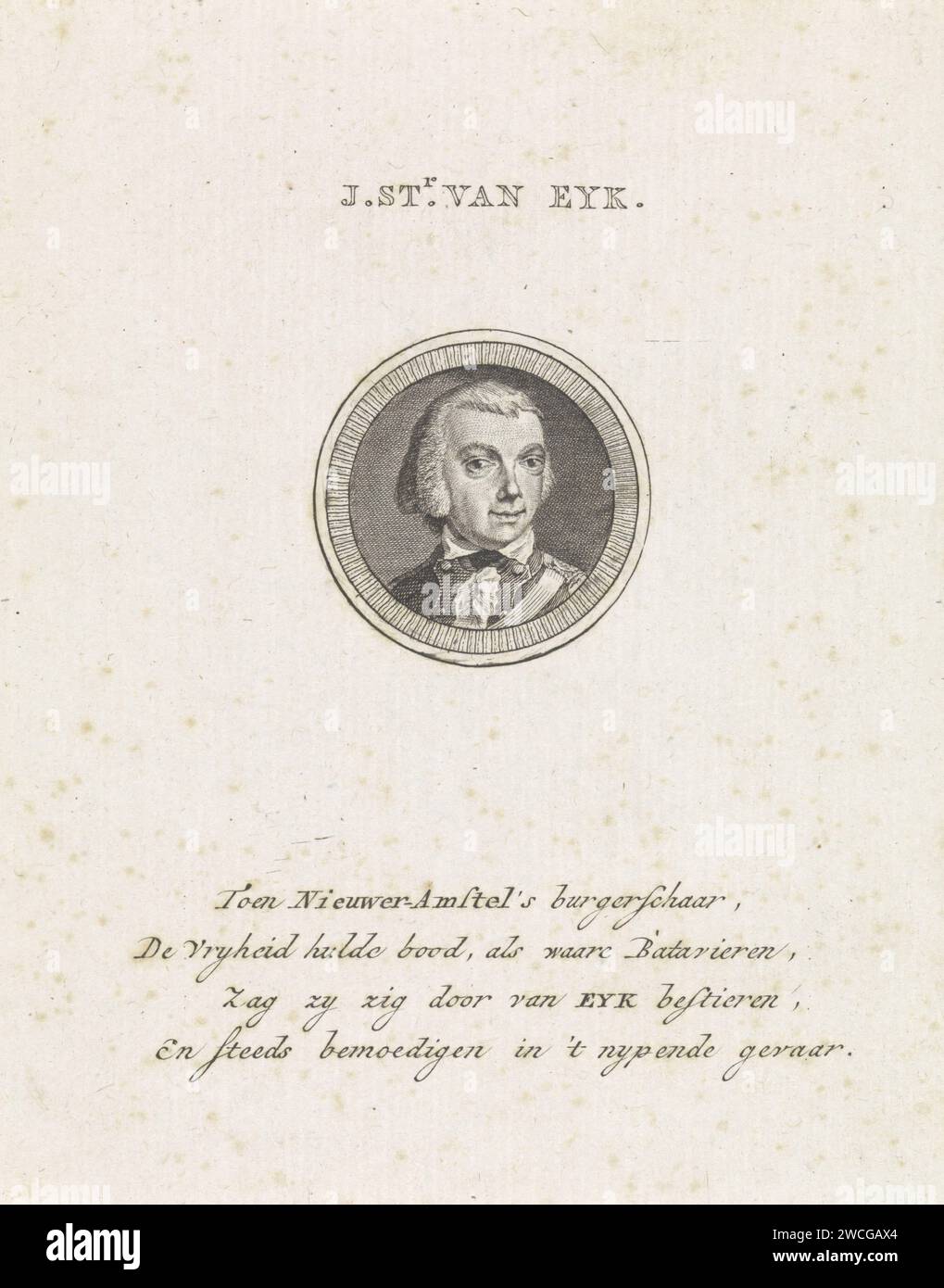 Portrait of Jan Stockelaar van Eyk, Abraham Jacobsz. Hulk, 1795 print ...