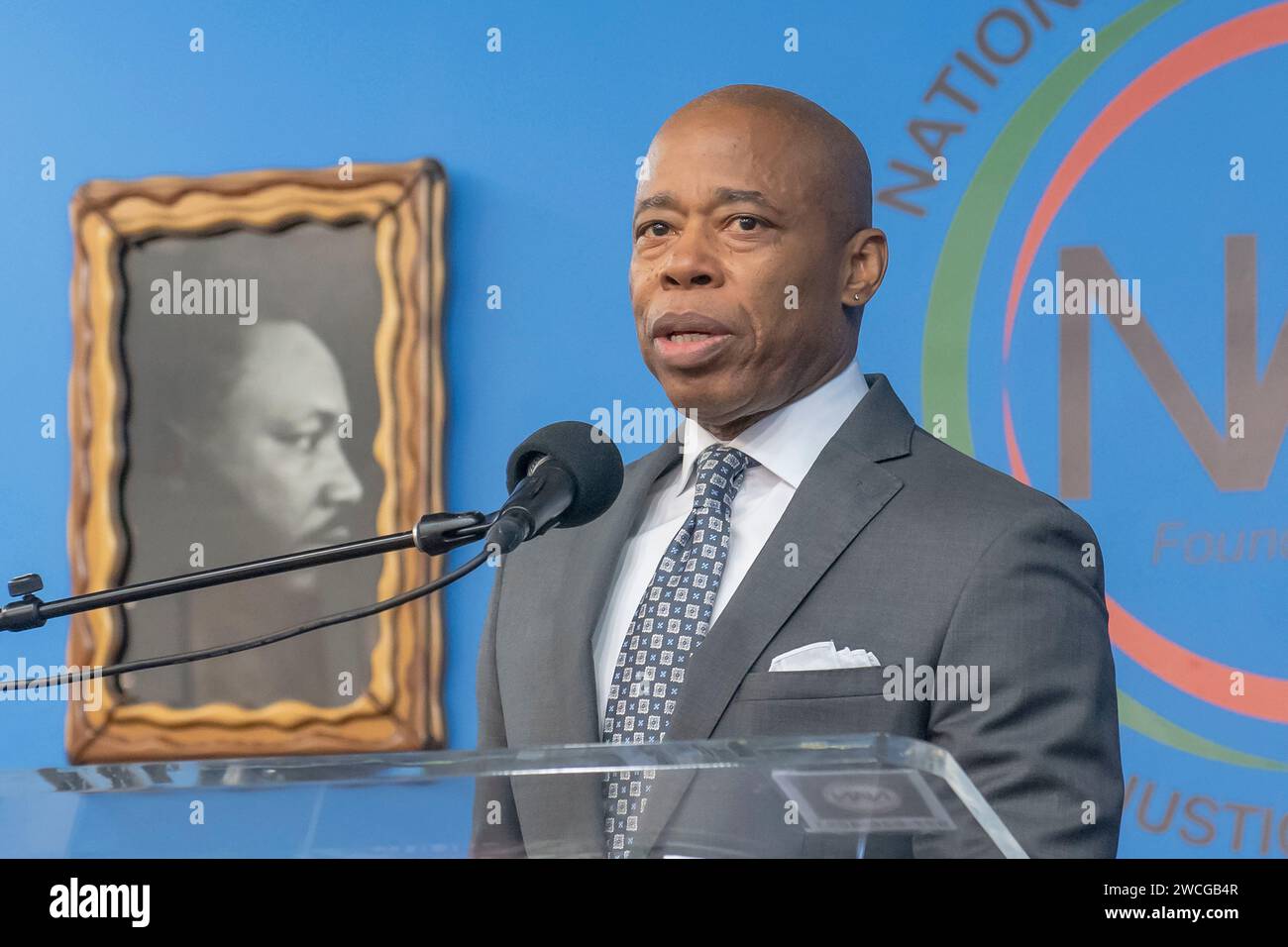 New York, United States. 15th Jan, 2024. New York City Mayor Eric Adams ...