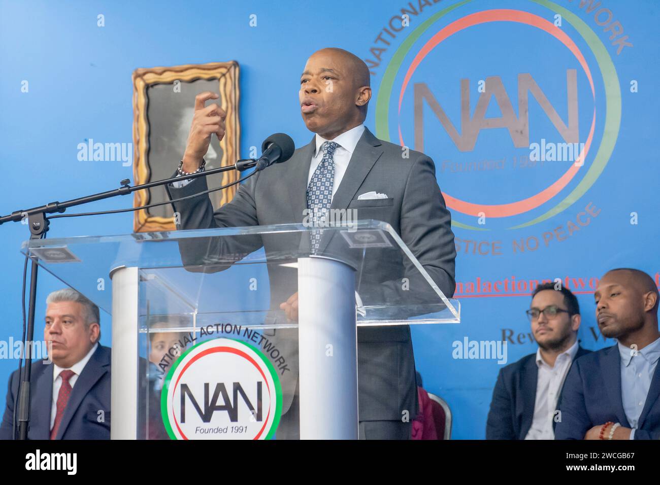 New York, United States. 15th Jan, 2024. New York City Mayor Eric Adams ...
