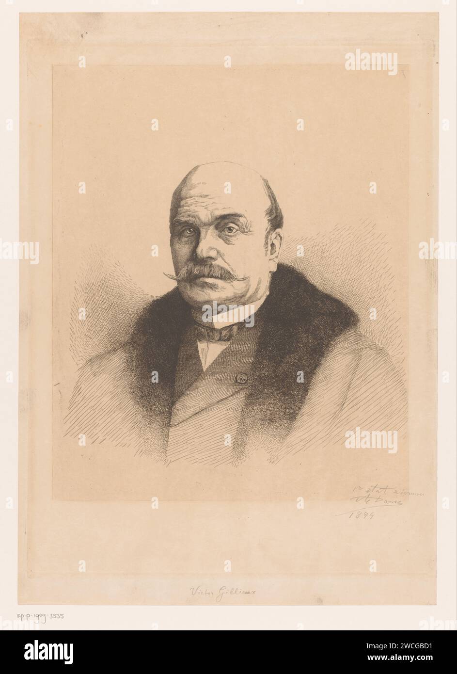 Portrait of Victor Gillieaux, to the left, Auguste Danse, 1894 print ...