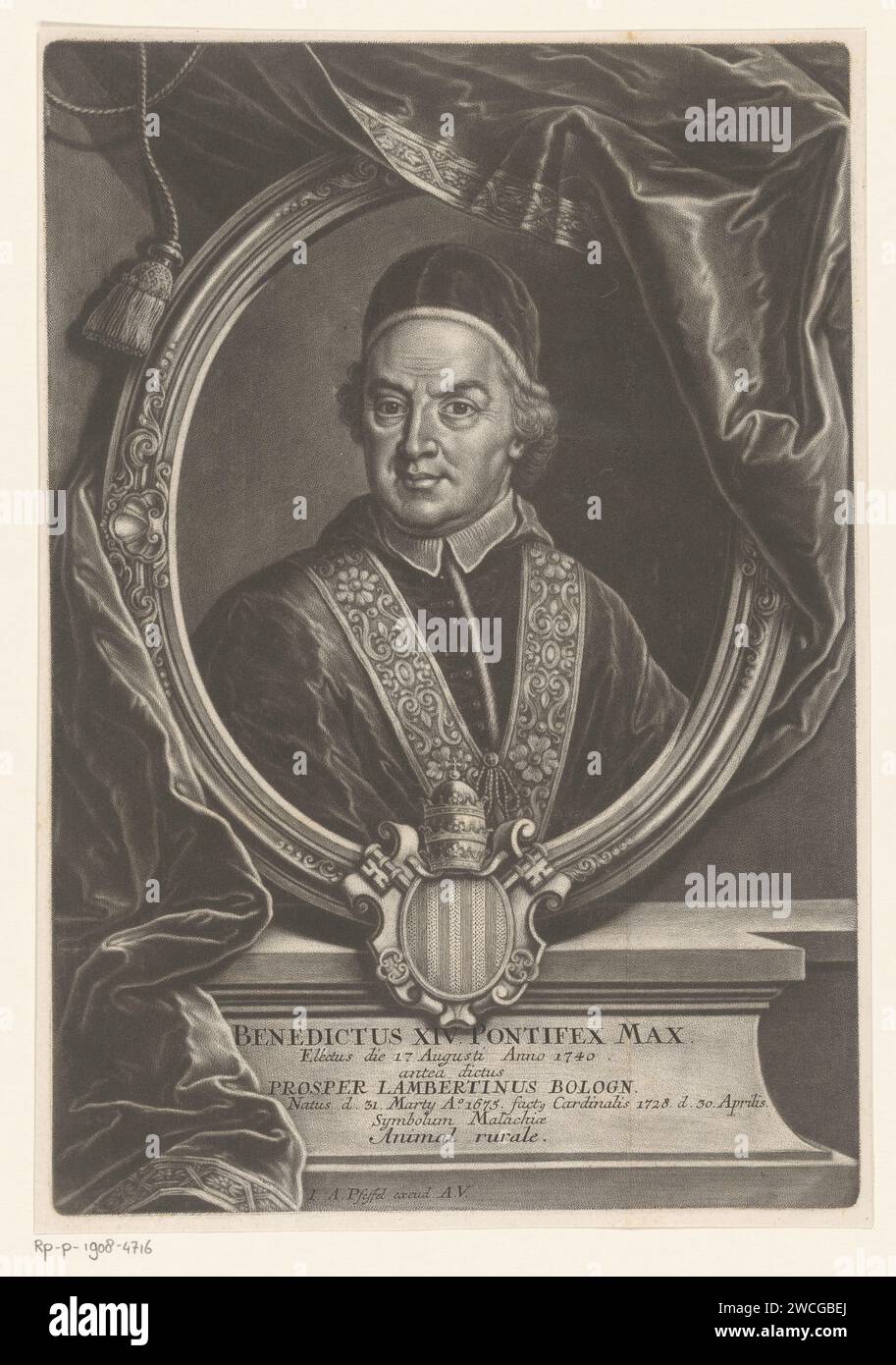 PortraT van Benedictus XIV, Johann Andreas Pfeffel (the younger ...
