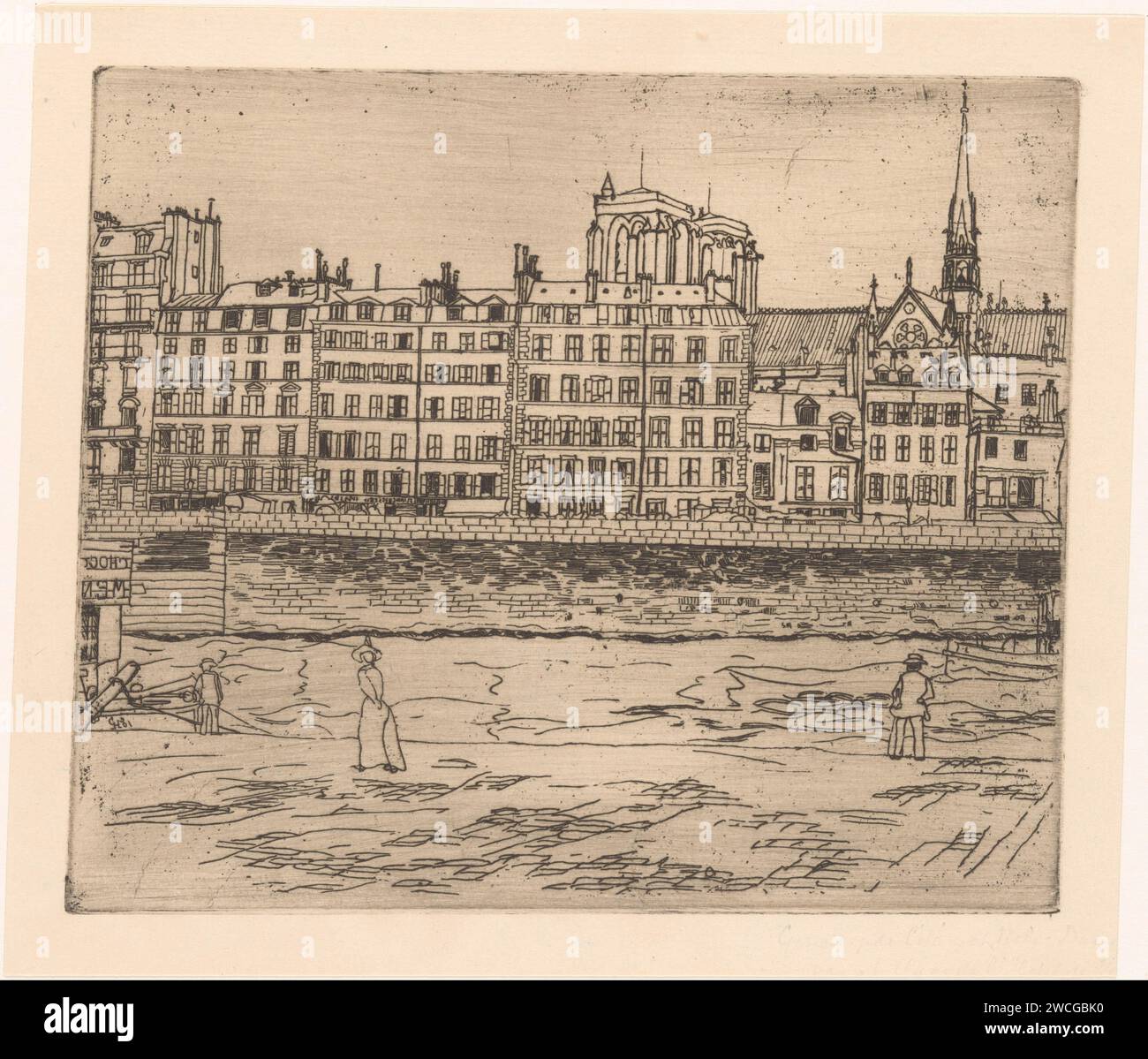 Île de la Cité in Paris, Gerrit Haverkamp, 1882 - 1904 print The Île de ...